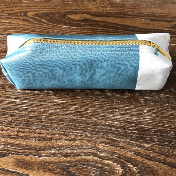 Other | Super Cute Blue And Splatter Paint Pencil Case | Poshmark